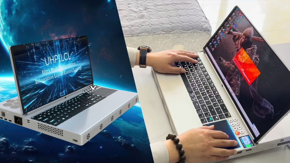 Ein „tragbarer“ PC mit Wasserkühlung und einer RTX 5090 wird auf ...