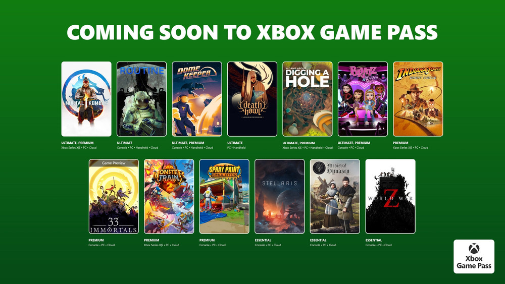 Xbox Game Pass: Mortal Kombat 1, Routine, Death Howl und mehr kommen ...