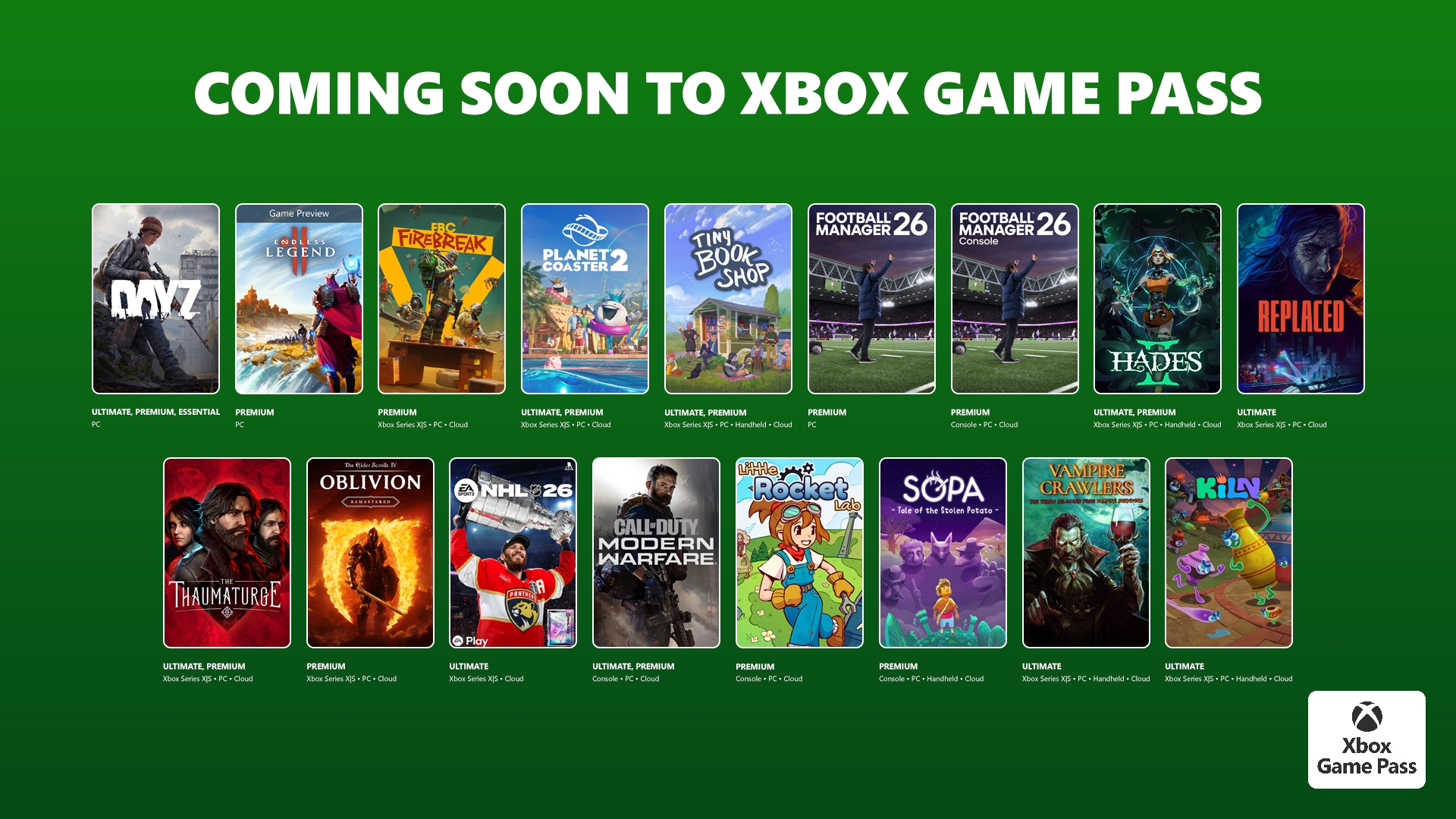 Coming soon to Xbox Game Pass: DayZ, Hades 2, Planet Coaster 2 ...