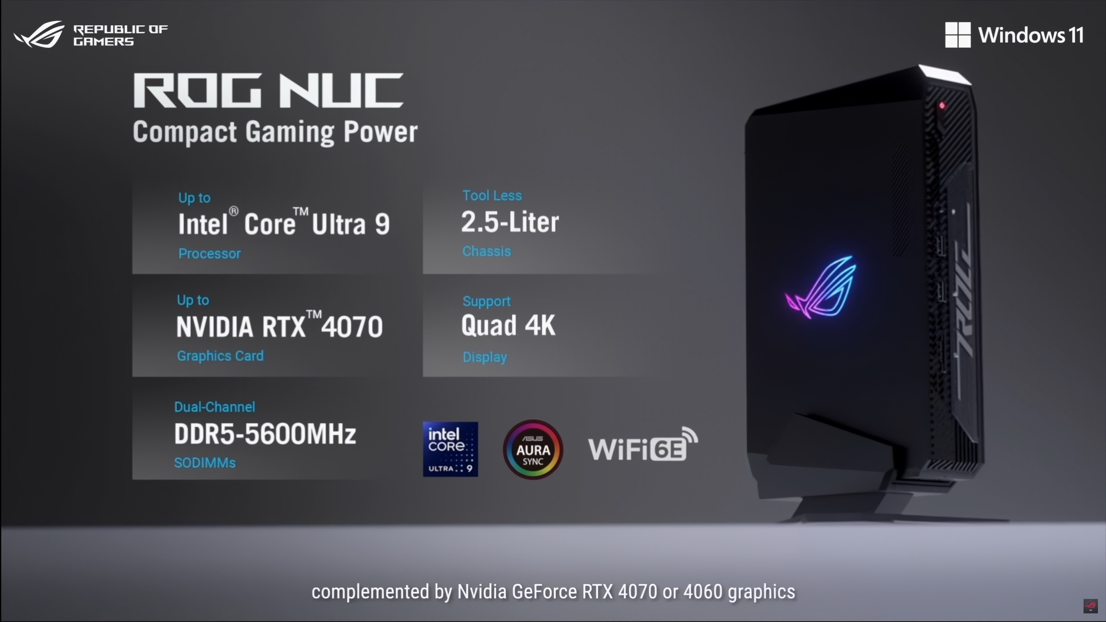 Asus presenta su mini PC ROG NUC equipado con un procesador Intel Core ...
