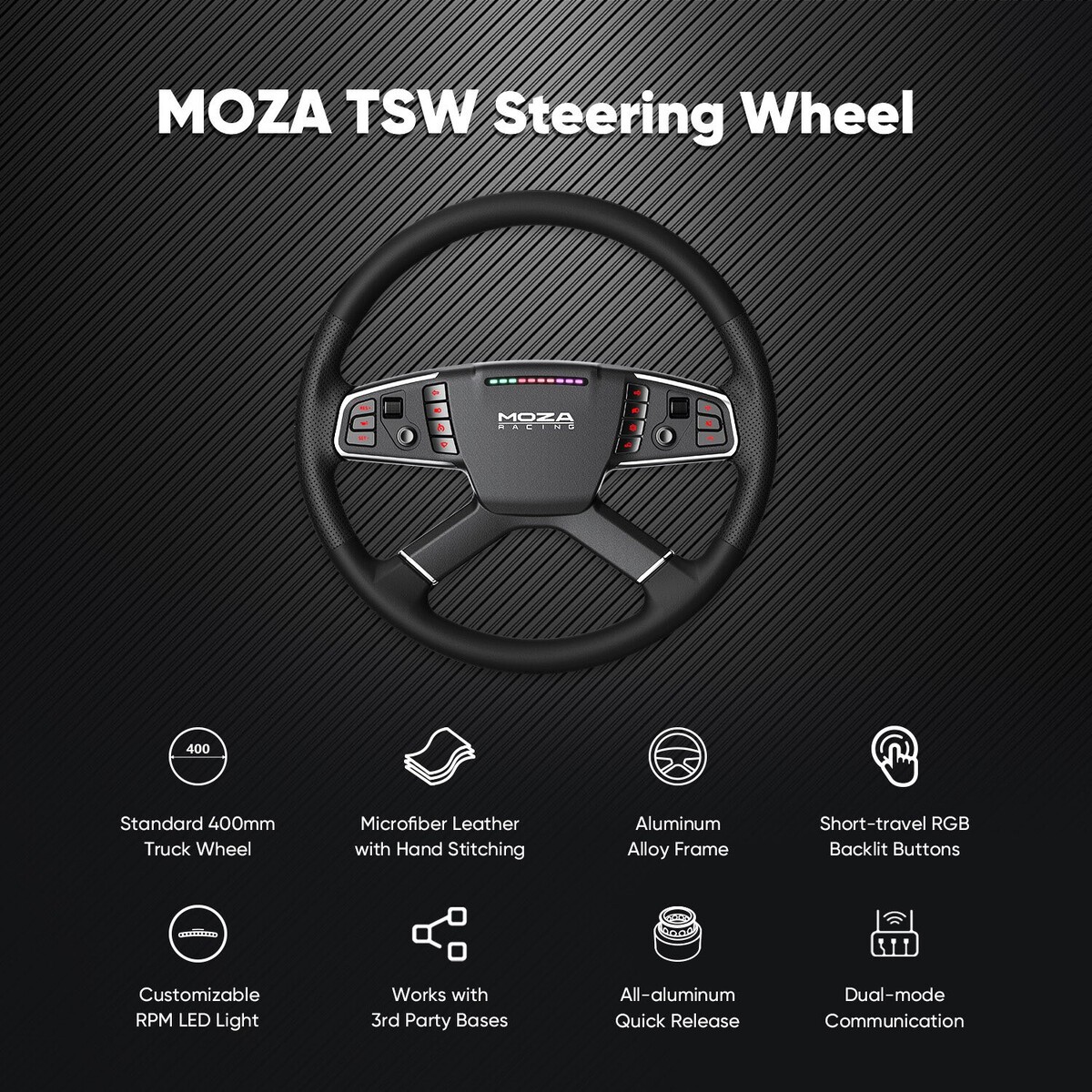 Moza Racing présente le TSW Truck Wheel, un volant de camion à 329 €, disponible dès le 9 mars ...