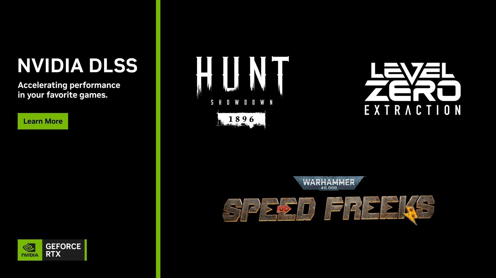 NVIDIA annonce l’arrivée du DLSS sur Warhammer 40,000: Speed Freeks, Hunt: Showdown 1896 et ...