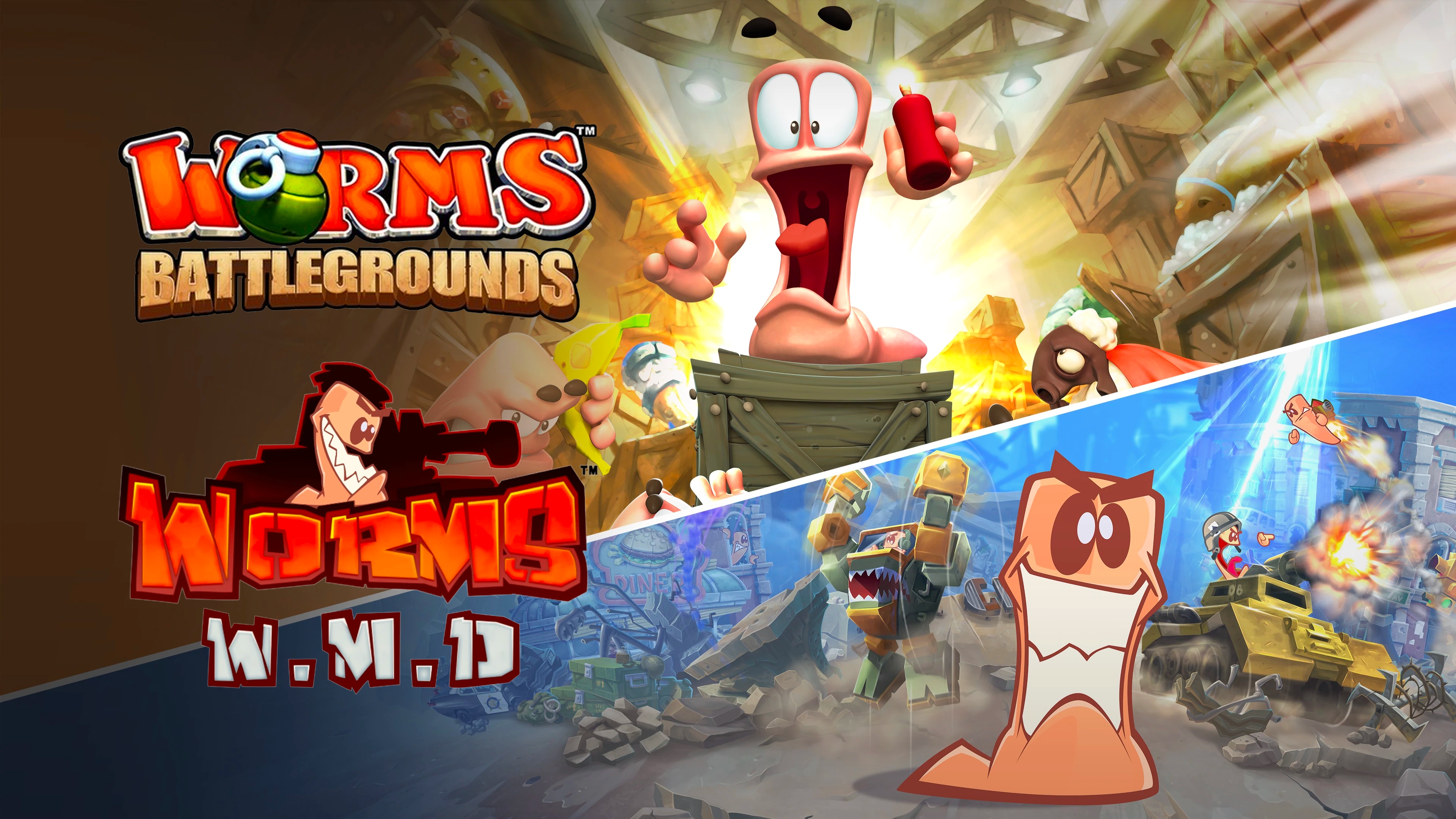 Koop Worms Battlegrounds + Worms W.M.D - Xbox One