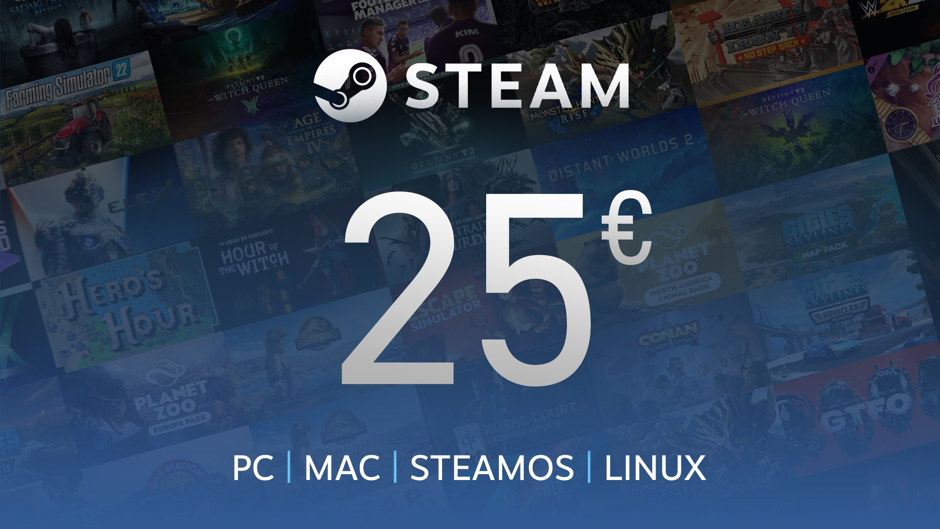 Buy Steam Gift Card 25€ (Steam)