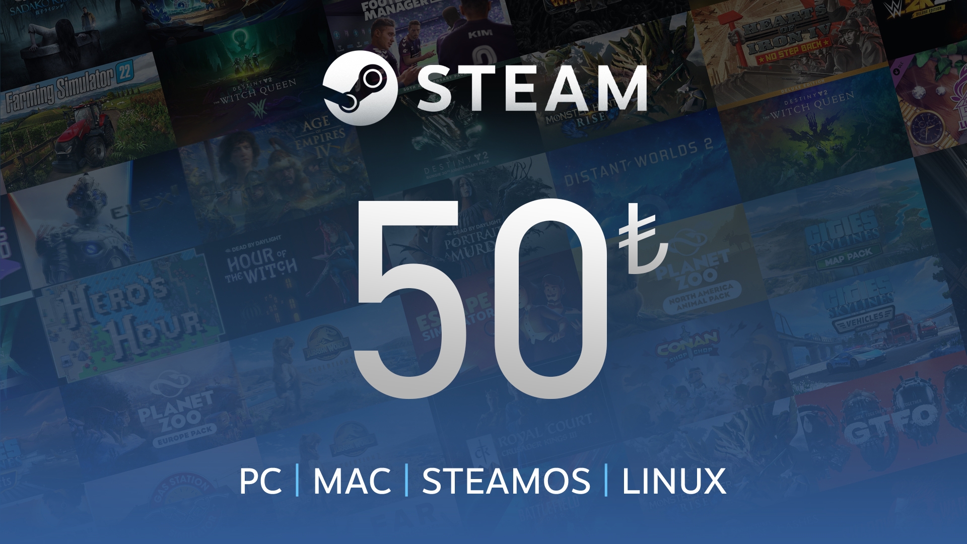 Купути Steam Gift Card 50 TRY - Turkey