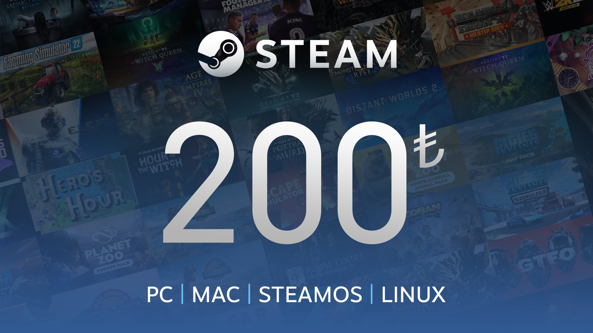 Купути Steam Gift Card 200 TRY Steam
