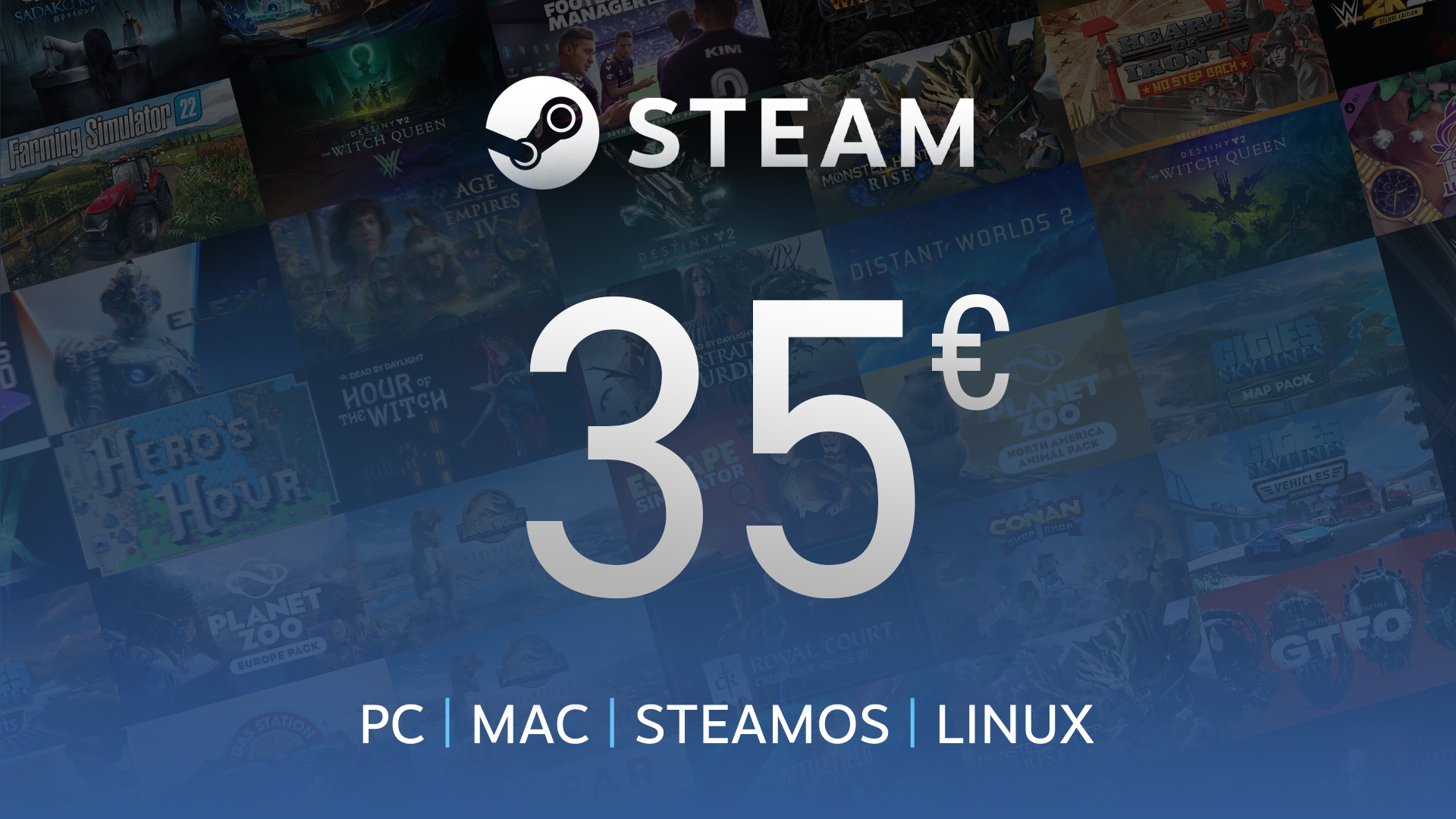 Acquista Steam Gift Card 35€ (Steam)